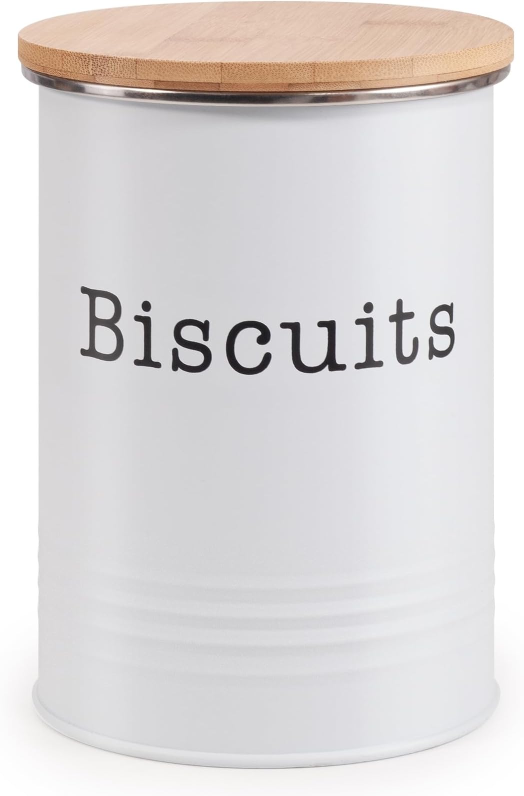 Premier Housewares 507479 Pun and Games Biscuit Canister, White 14 x 14 ...