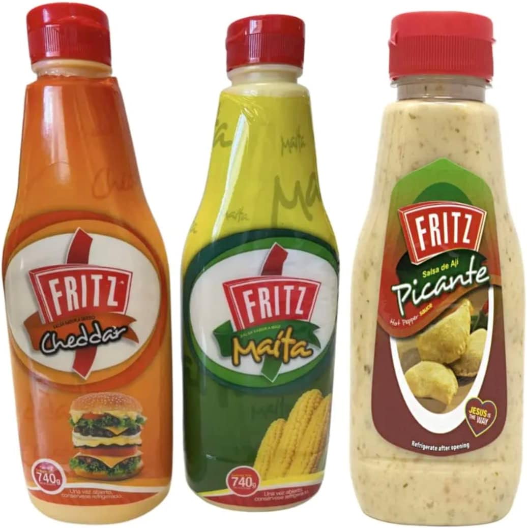 Fritz Salsa Sabor a Cheddar 740 g y salsa de maiz 740 gr, salsa picante ...