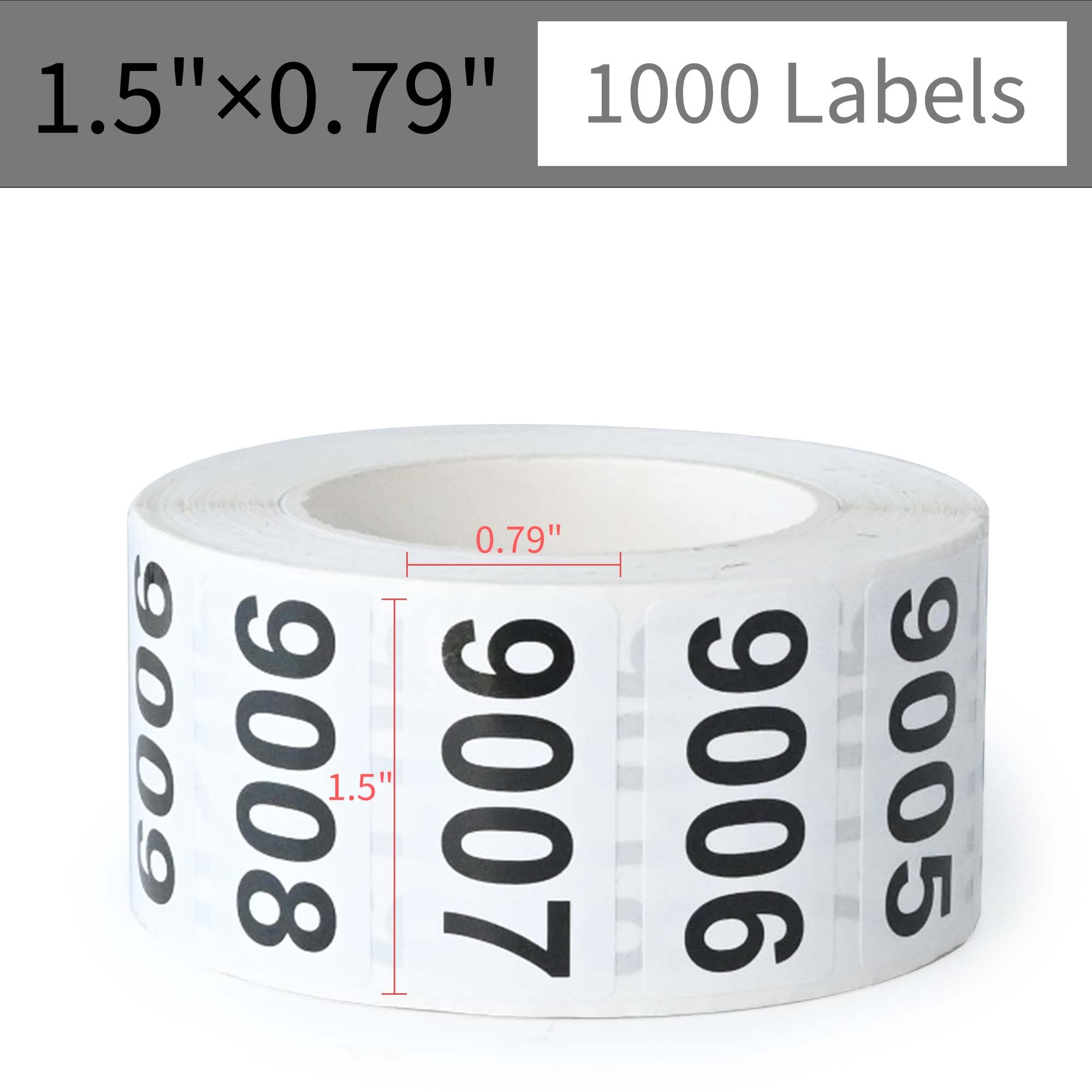Snapklik.com : DGBDPACK Consecutively Numbered Labels, 1.5 X 0.79 Inch ...