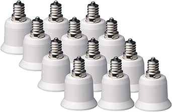 (PACK-12) SpiritLED E12 to E26 / E27 Socket Adapter,Chandelier Base E12 ...