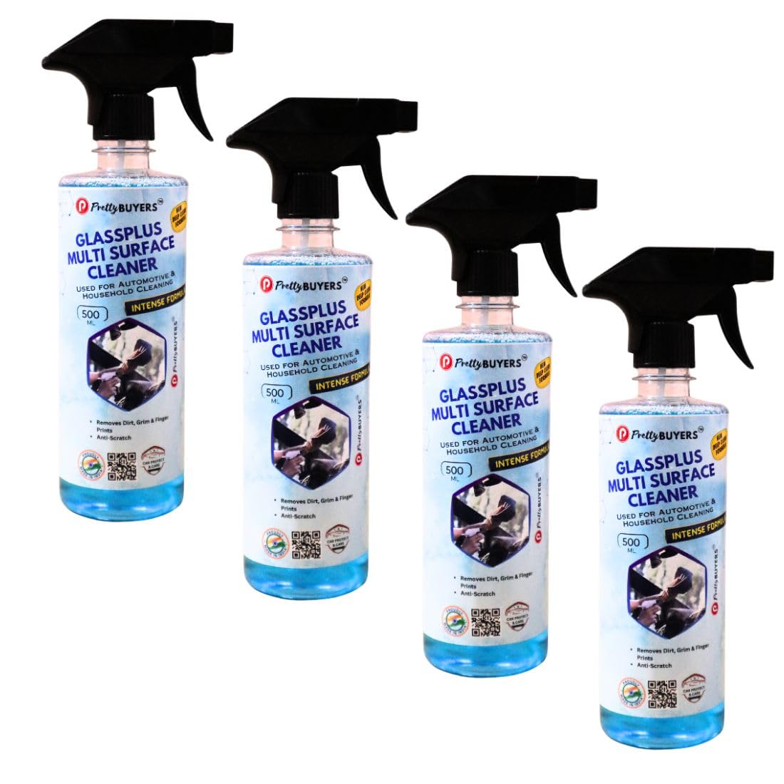 Glass and Surface Cleaner Liquid Spray - 500 MLx4 | All-Purpose Glass ...