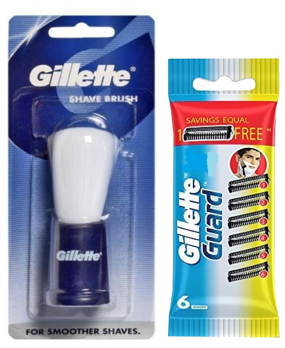 Buy Gillette Shaving Brush (1 Piece pack) & Gillette Guard Manual ...