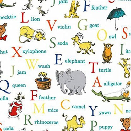 Amazon.com: Robert Kaufman Dr. Seuss ABC Dots, Cherry