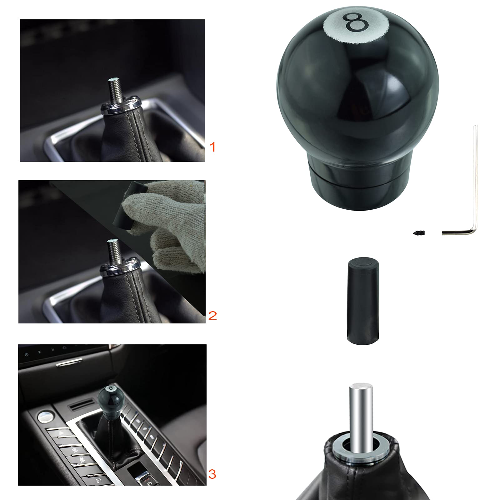 Snapklik.com : Lunsom Metal Gear Shift Knob,Car Lever Round Shift Gear ...
