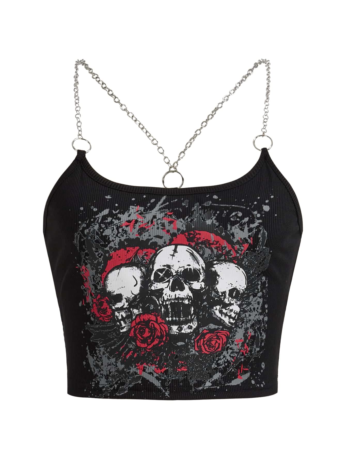 SOLY HUX Women's Y2k Gothic Chain Cami Crop Top Sleeveless Sexy Tank ...