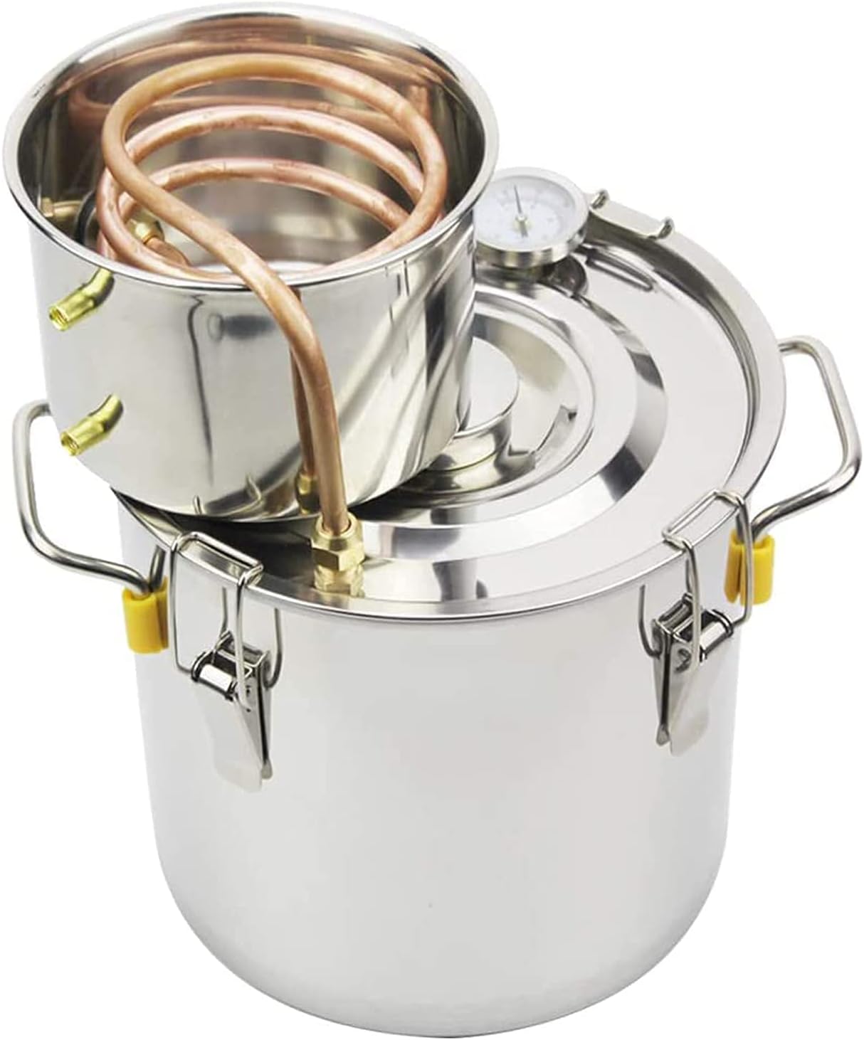 Stainless Steel Distillery Kit with Copper Tube & Build-in Thermometer ...