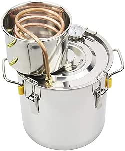 Stainless Steel Distillery Kit with Copper Tube & Build-in Thermometer ...
