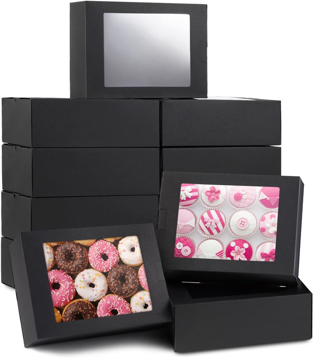 Amazon.com: DUOTAN 15 PCs Bakery Boxes with Window 7.3x5.3x2.5 Inch ...