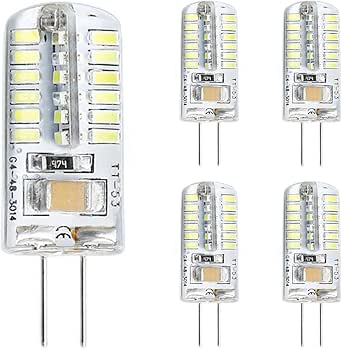 YAFIYGI 5pcs G4 LED Bulb 12V 4W AC/DC Landscape Light Bulbs Bi-Pin Base ...