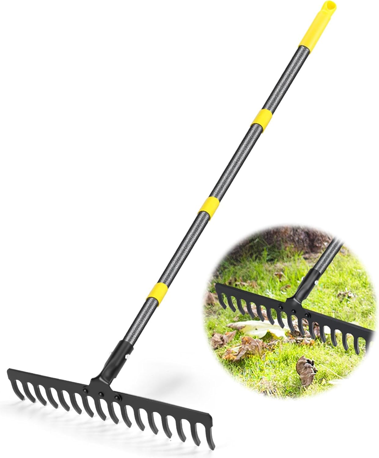 Amazon.com : Coopvivi Garden Leaf Rakes 5.25 FT Rake for Lawns Heavy ...