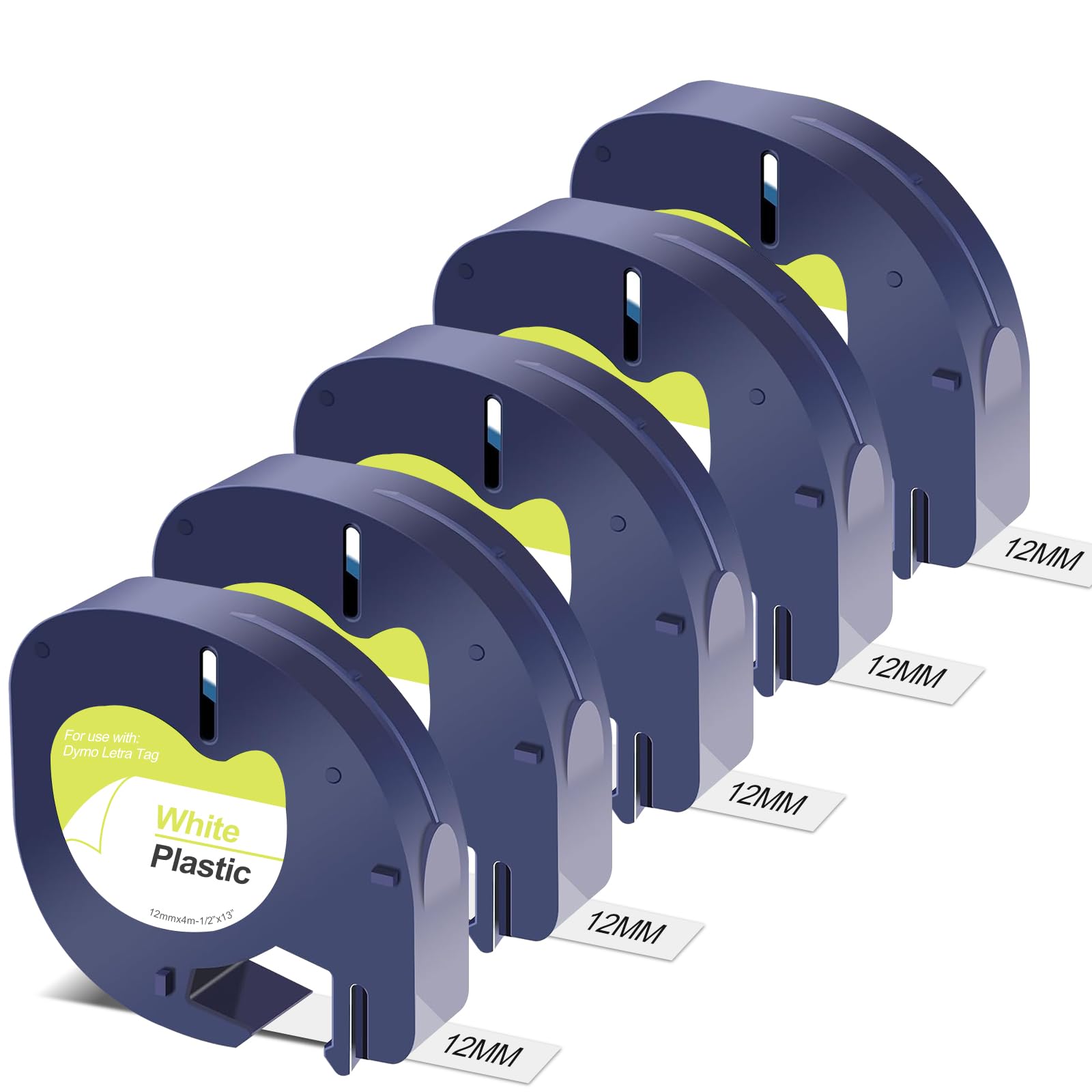 5 Pack 91331 Label Maker Tape/Replacement for Dymo Label Maker Refill ...