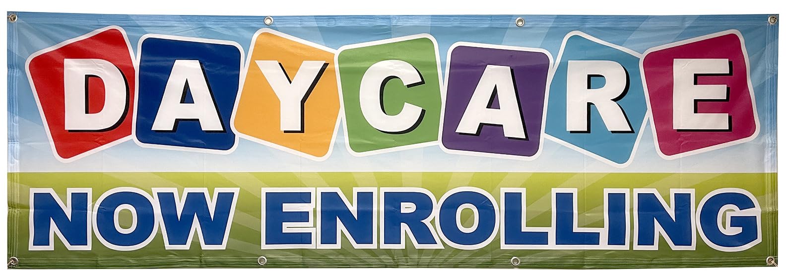 Amazon.com: 4 Less Co 2x6 Feet DAYCARE NOW ENROLLING Banner Store Sign ...