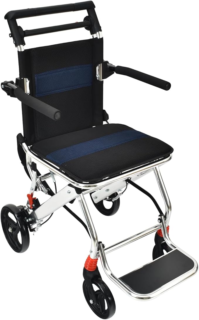 Amazon | Fkstyle【女性でも片手で持てる8kg】 車椅子 介助用 軽量 折りたたみ 介助者の負担を軽減 コンパクト収納 組み立て不要 アルミ製 くるまいす 室内 室外 兼用 ...