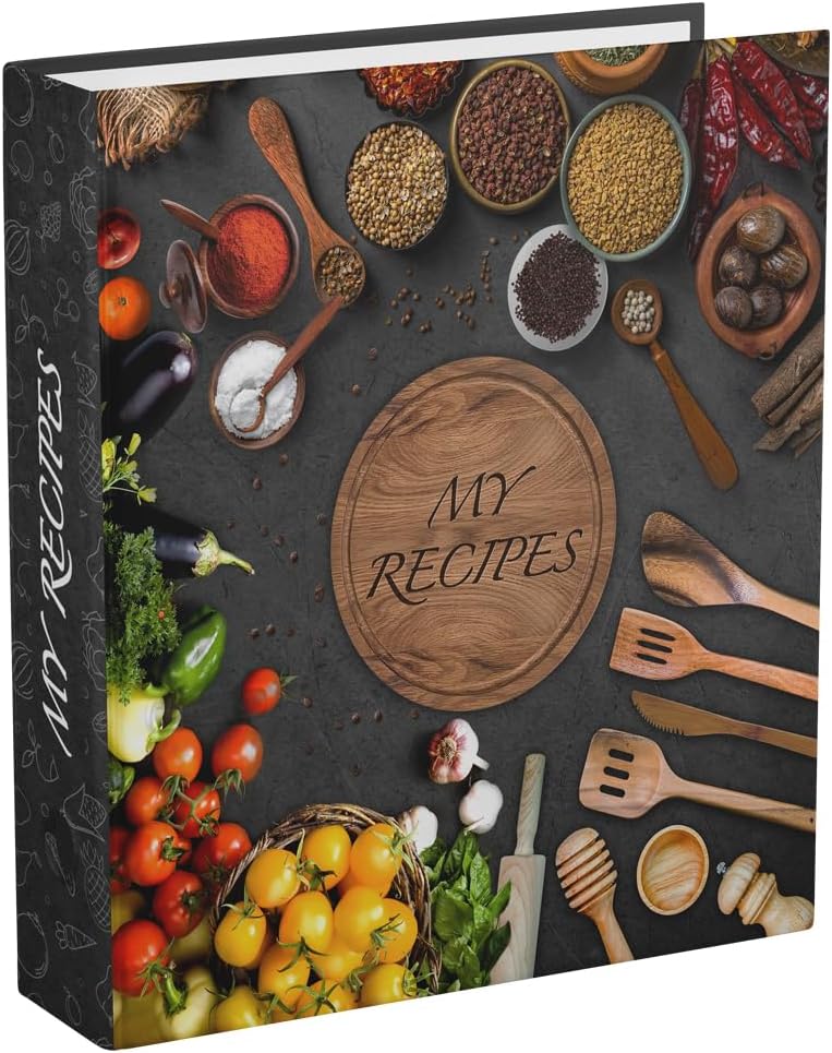 Amazon.com: Cookbook Recipe Binder/Organizer, Blue Pattern 3-Ring ...