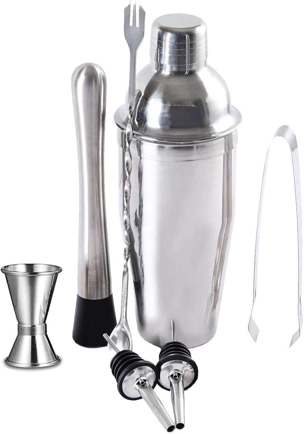 Amazon.com: YCOCO 25 oz Stainless Steel Cocktail Shaker Bar Set,6 Piece ...