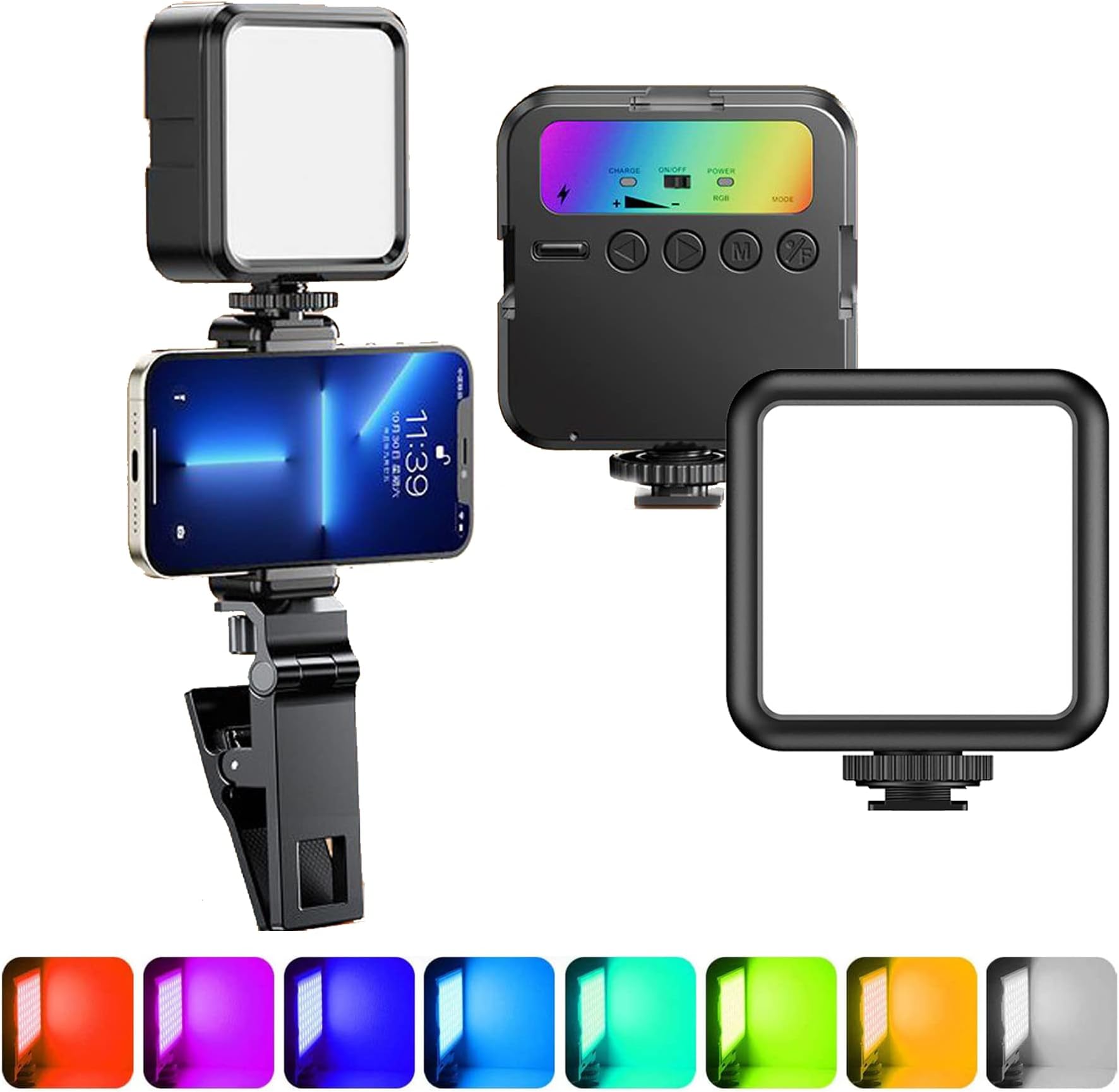 RGB Video Lights, LED Video Light, Cell Phone LED Light with Clip, LED ...