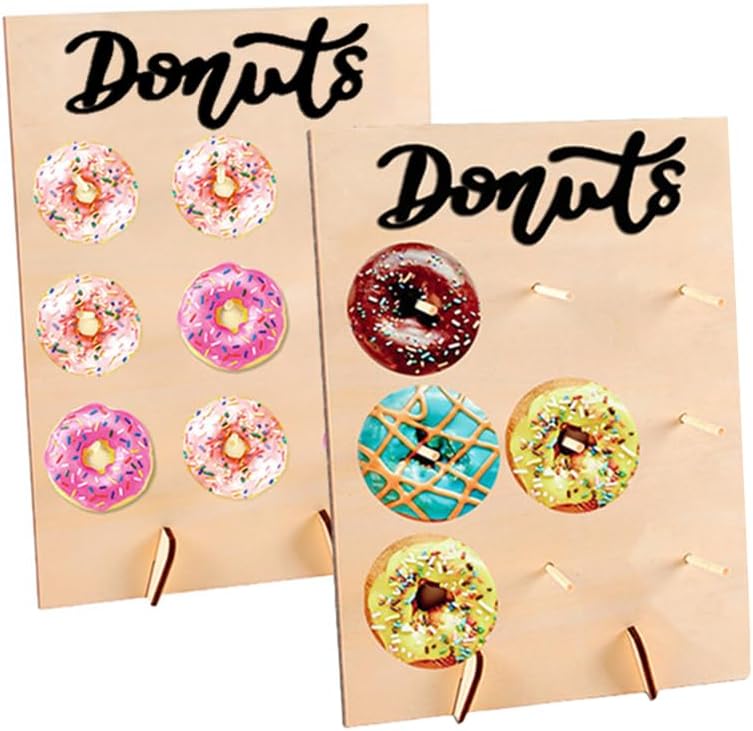 Amazon.com: CORTNK Donut Wall Stand, Wooden Doughnut Holder Display for ...