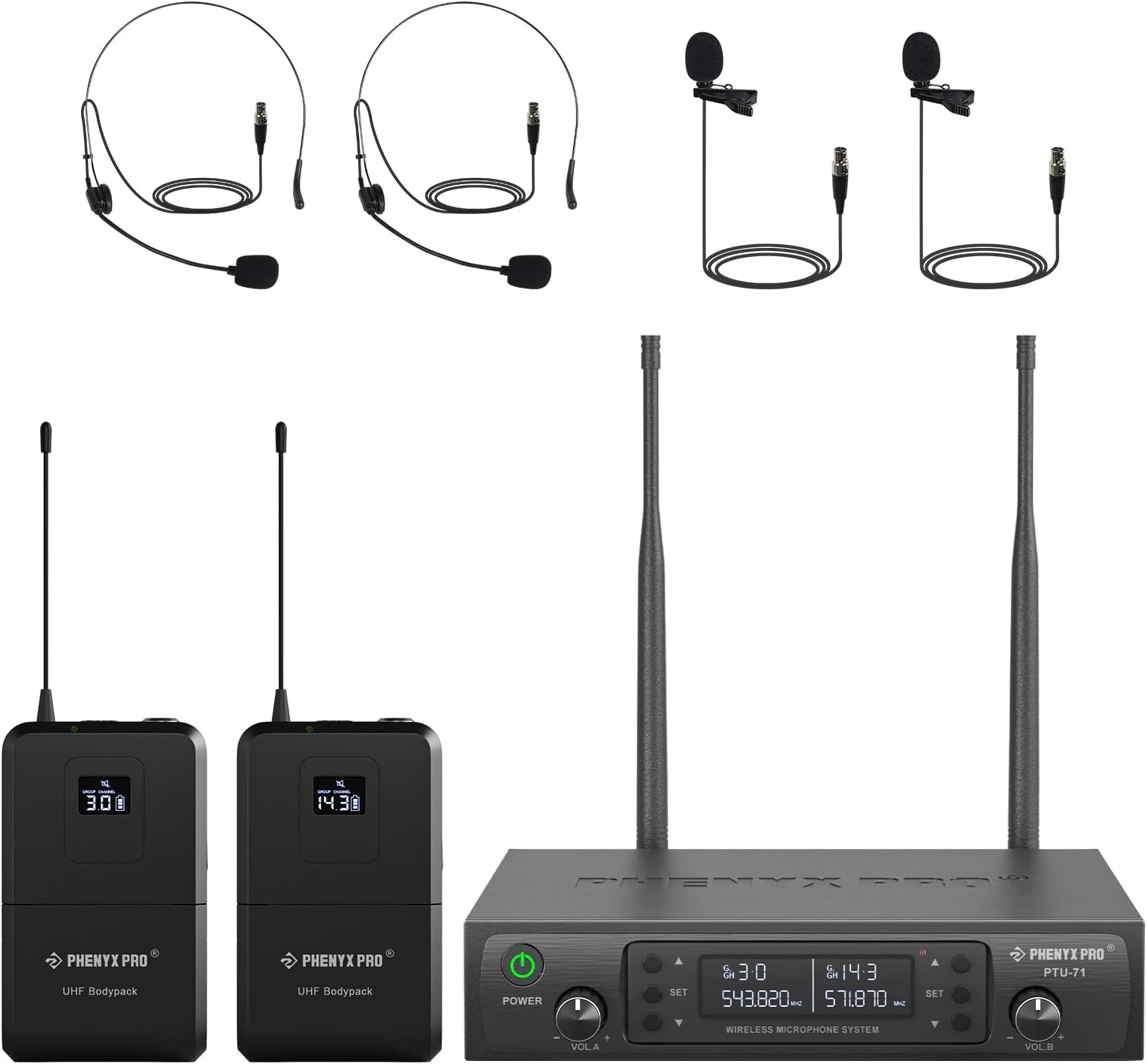 Amazon.com: Pyle UHF Wireless Microphone & Rack Mountable Receiver ...