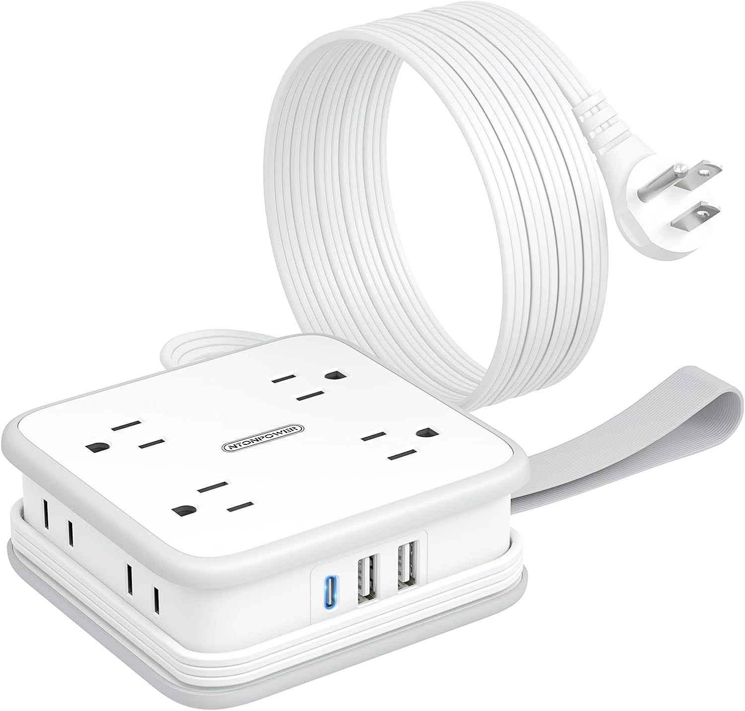 Amazon.com: NTONPOWER Extension Cord with 3 USB Ports, 8 Widely Spaced ...