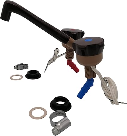 CR-MOESANCO® NOVO Brown Mixer Tap Kit with Double Entry and 2 Clamps ...
