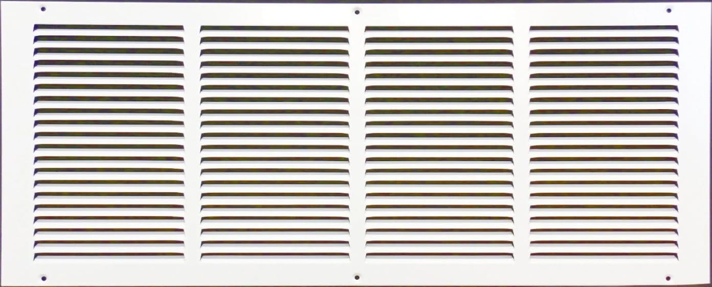 24 x 8 White Steel Return Air Grille HVAC Vent Cover Grill for Wall ...