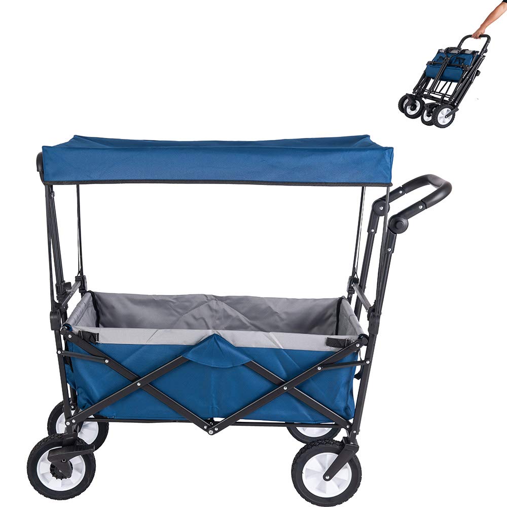 Buy Amazon Brand - Umi Folding Wagon, Garden Trolley Camping Cart with ...