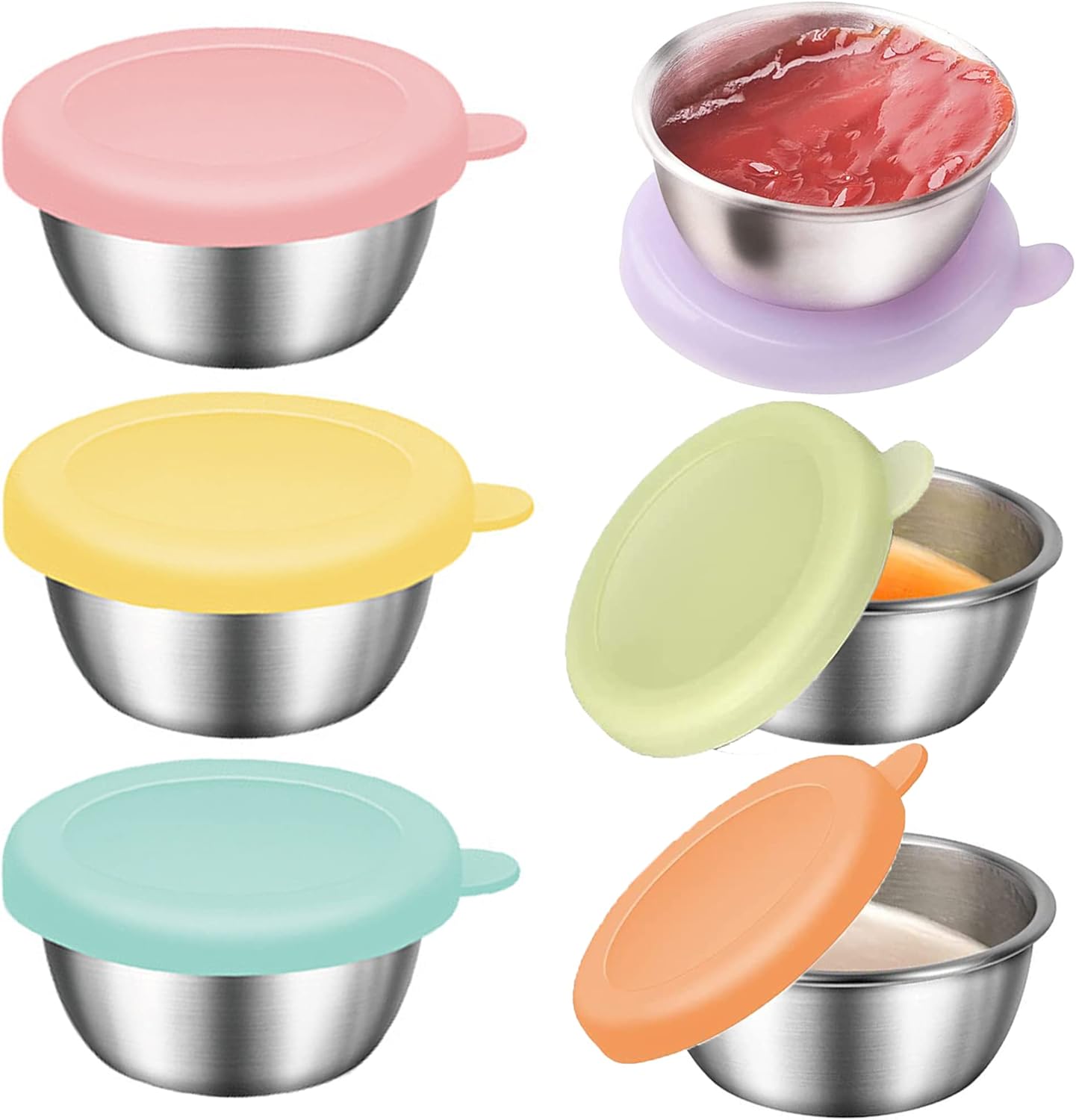 Amazon.com: Rosyhome Salad Dressing Container Set, Reusable Stainless ...