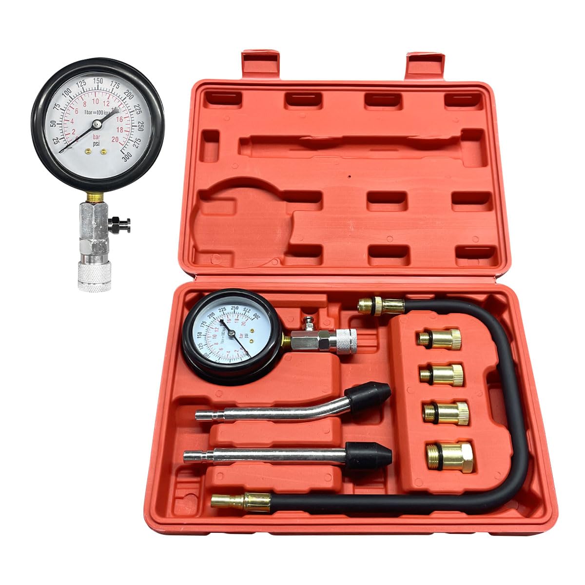 Amazon.com: 8PCS Car Compression Tester, 0-300PSI Engine Cylinder ...
