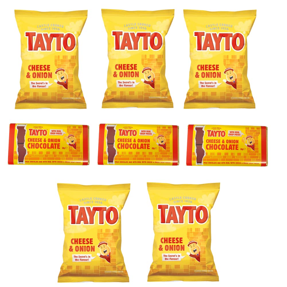 Buy Northern Ireland Tayto Cheese & Onion 5 Pack and 3 Chocolate Bars 3 ...