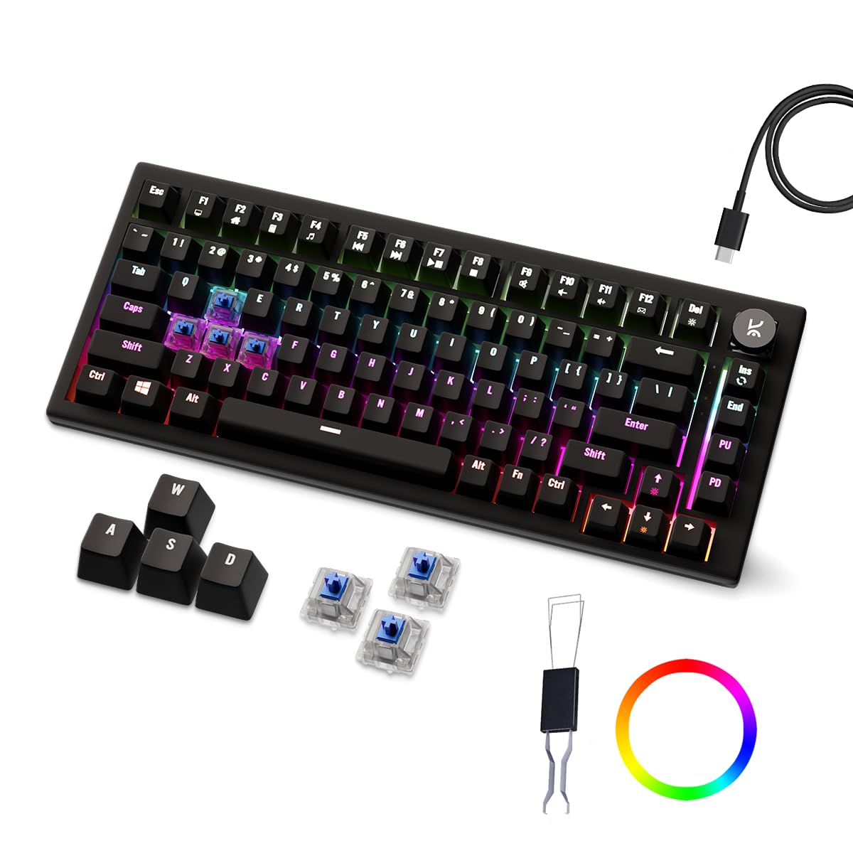 Amazon.in: Buy Kreo Hive RGB Anti-ghosting Gaming Keyboard, 75% ...