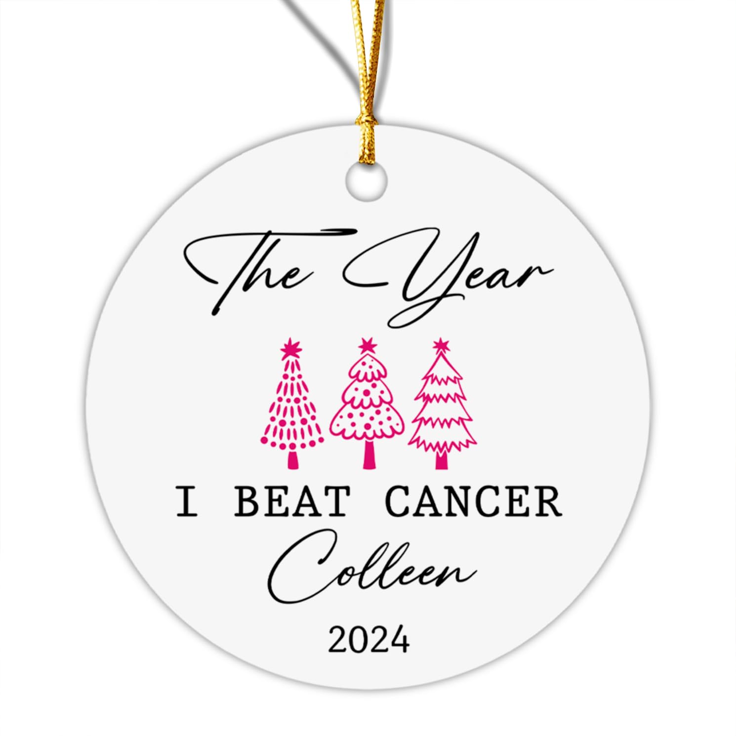 Amazon.com: The Year I Beat Cancer Ornament, Custom Breast Cancer ...