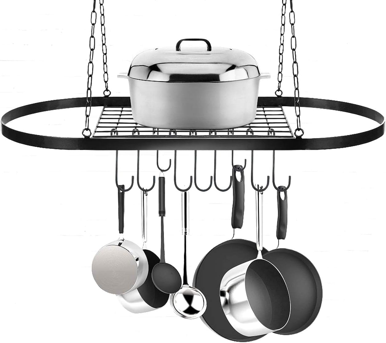 Amazon.com: YIYIBYUS Square Grid Wall Mount Pot Rack,Ceiling Mount Grid ...