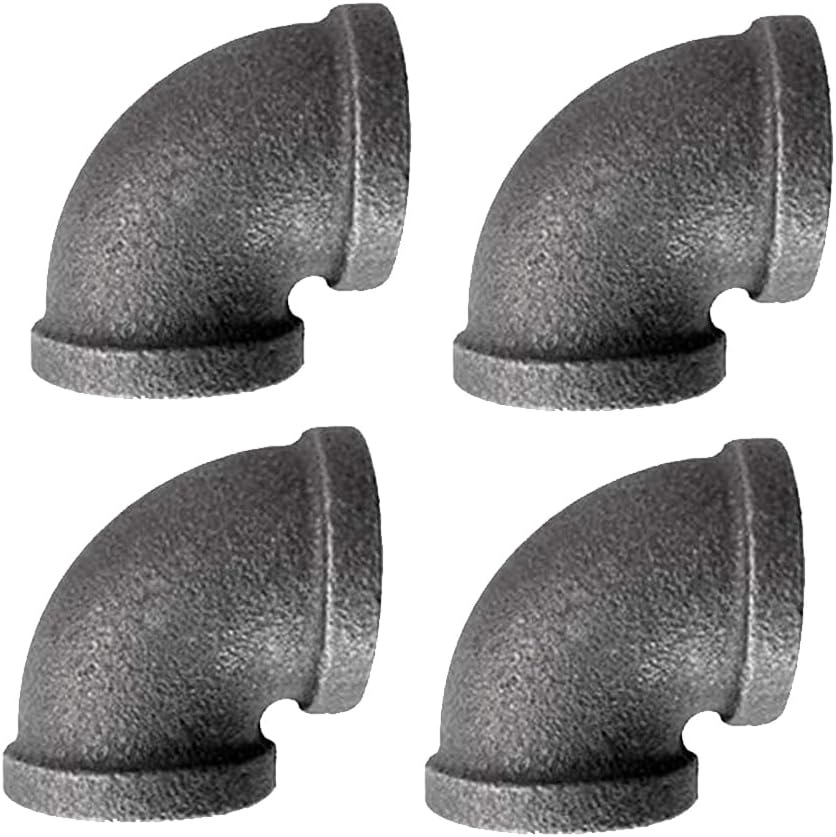 Amazon.com: AGUTEA Black Cast Iron Elbow Spiral Fittings Vintage DIY ...