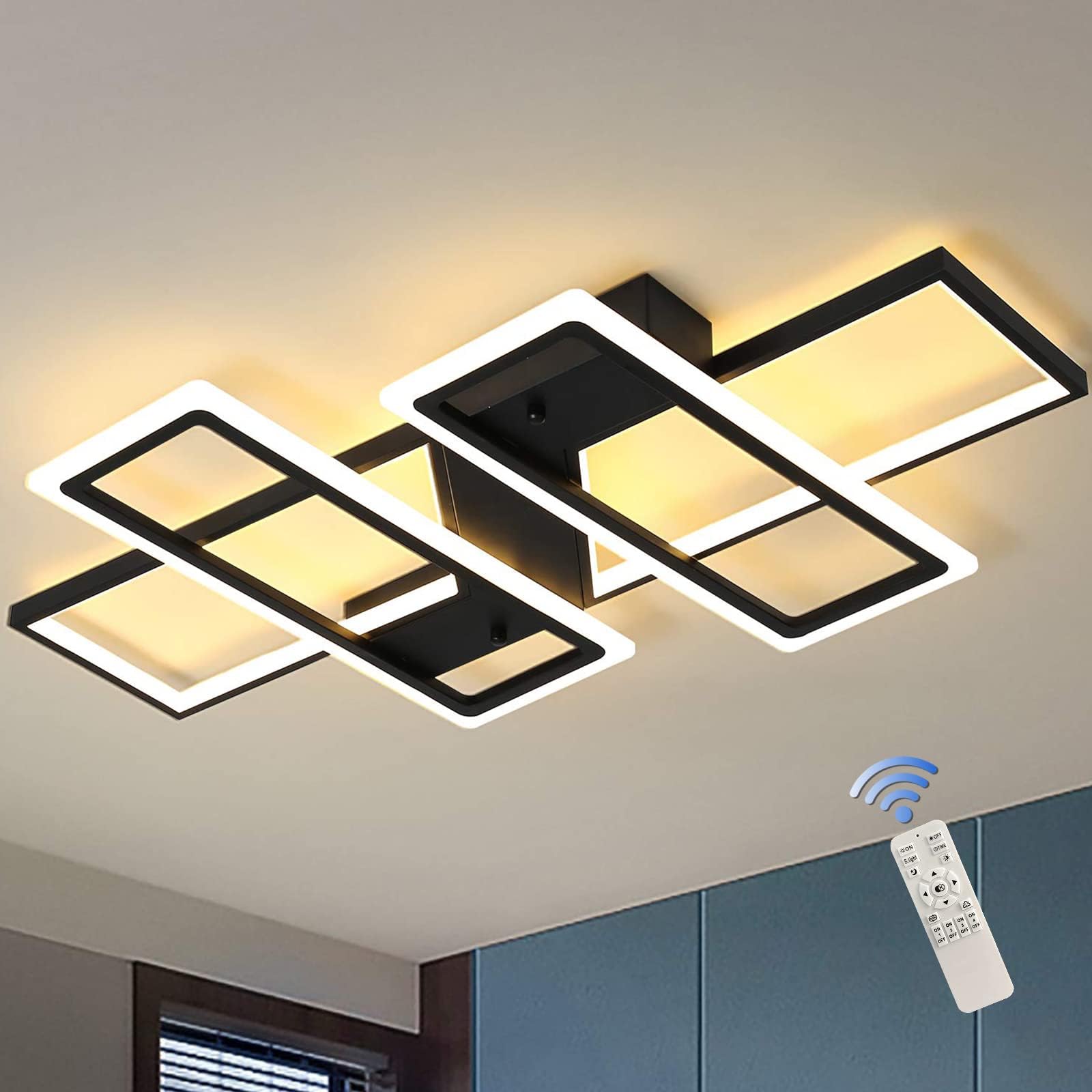 Oninio Modern Ceiling Light 60W Dimmable LED Chandelier Flush Mount ...