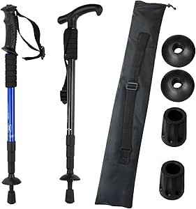 Trekking Poles(2 Pieces), Retractable Aviation Aluminum Hiking Poles ...
