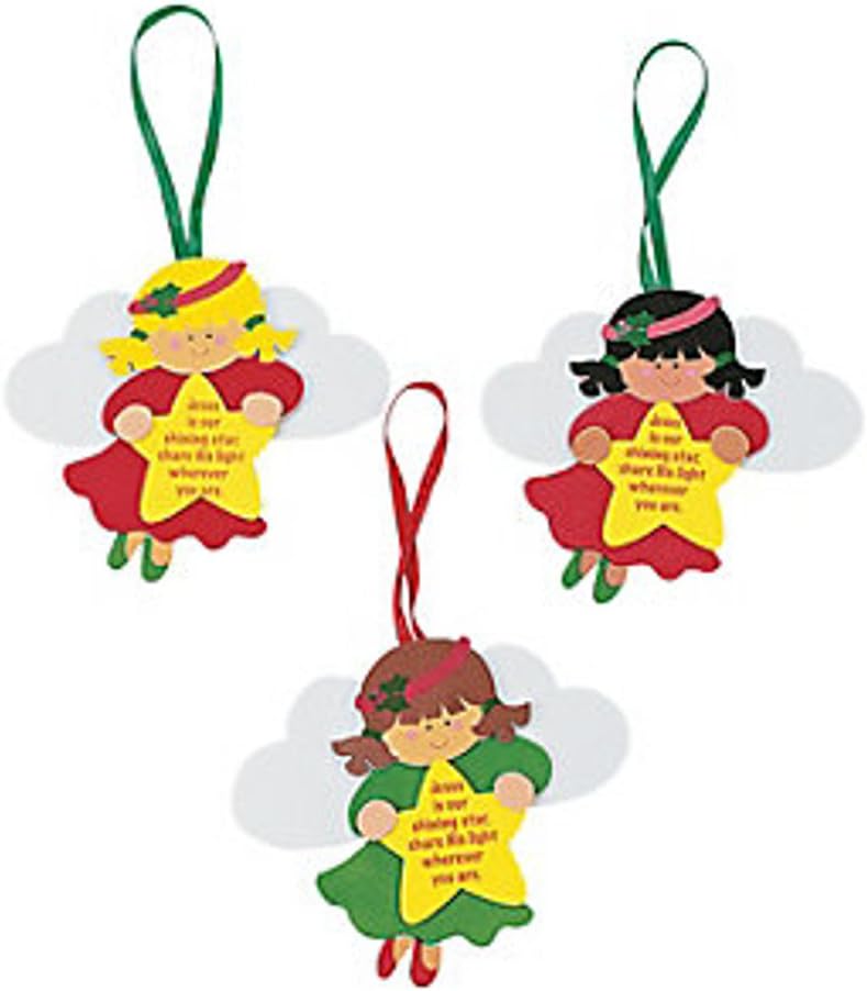 Amazon.com: 3 Little Angels Christmas Tree Religious Ornaments Foam ...