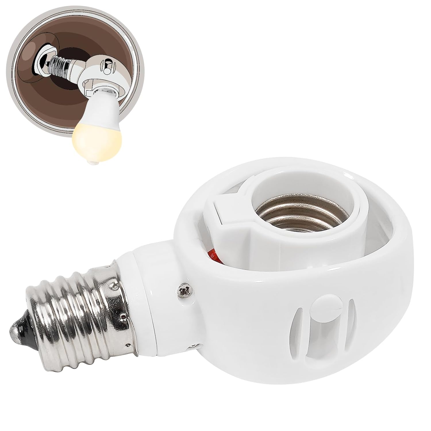 Amazon.co.jp: Aiwode|角度の可変式ソケット|E17 LED電球専用|E17→E17変換ソケット 可動|E17 led 人感センサー 回転|斜め付けダウンライトに直下方向に ...