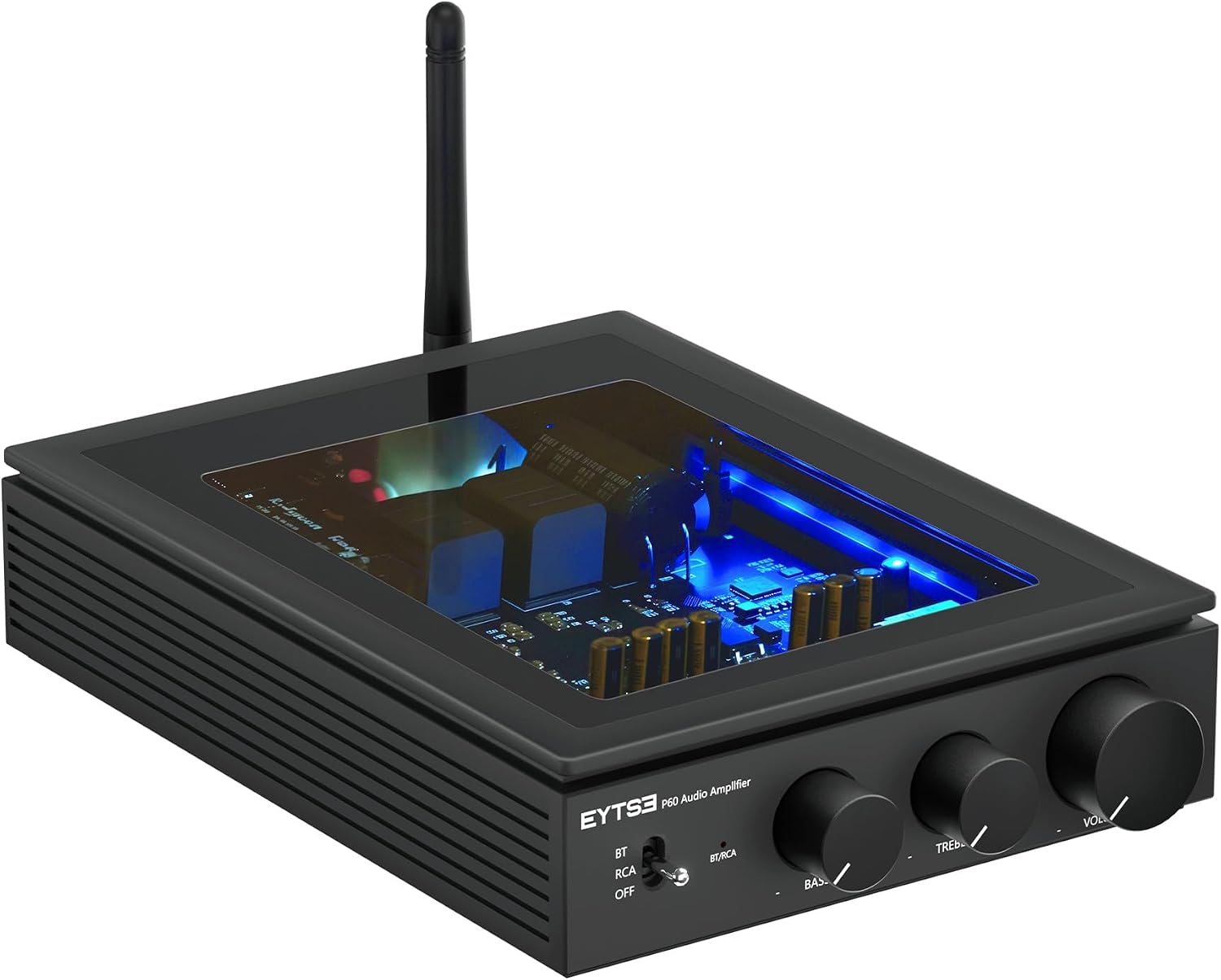 Amazon.com: P60 2 Channel Desktop Stereo Amplifier, HiFi 300Wx2 Class D ...