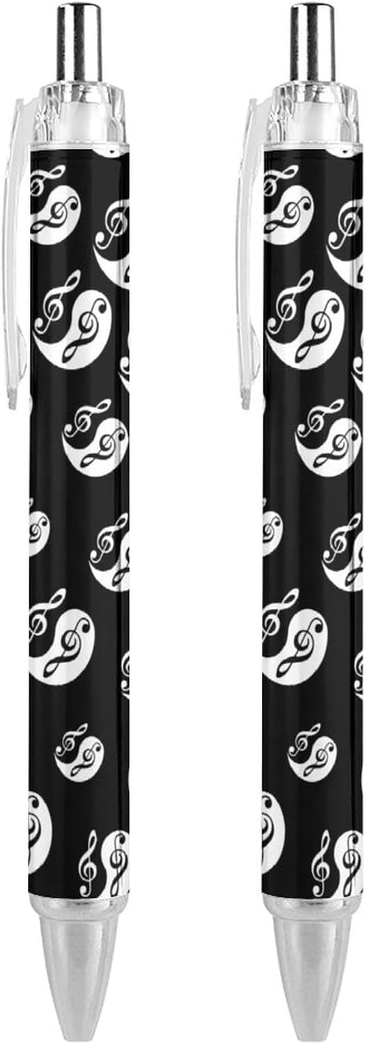 Amazon.com: Yin Yang Music Notes Retractable Ballpoint Pens 0.5mm Fine ...