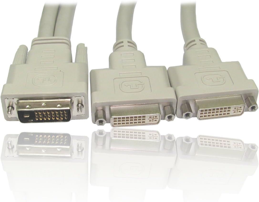 Amazon.com: CDL Micro 1.8m DVI-D Y-Splitter Cable Lead Wire 1 x Male to ...