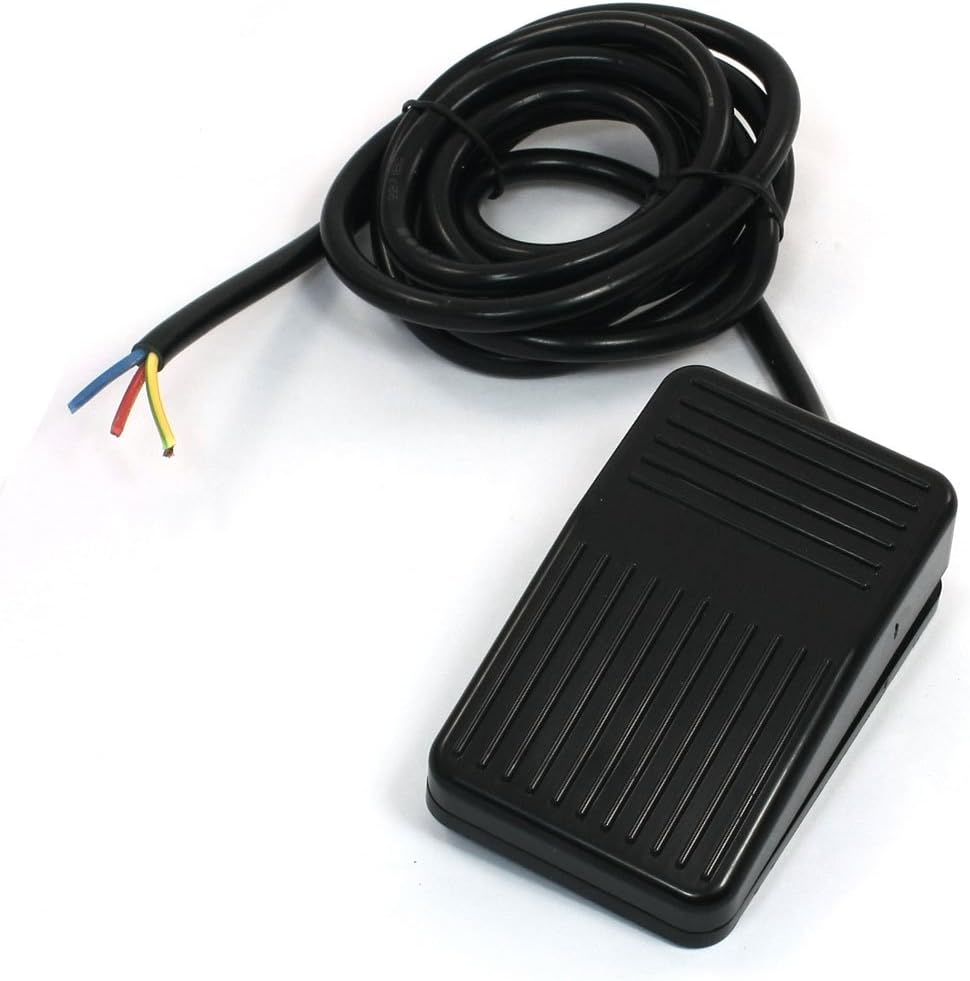 Amazon.com: uxcell AC 250V 10A 2M Cable SPDT Black Plastic Power Foot ...