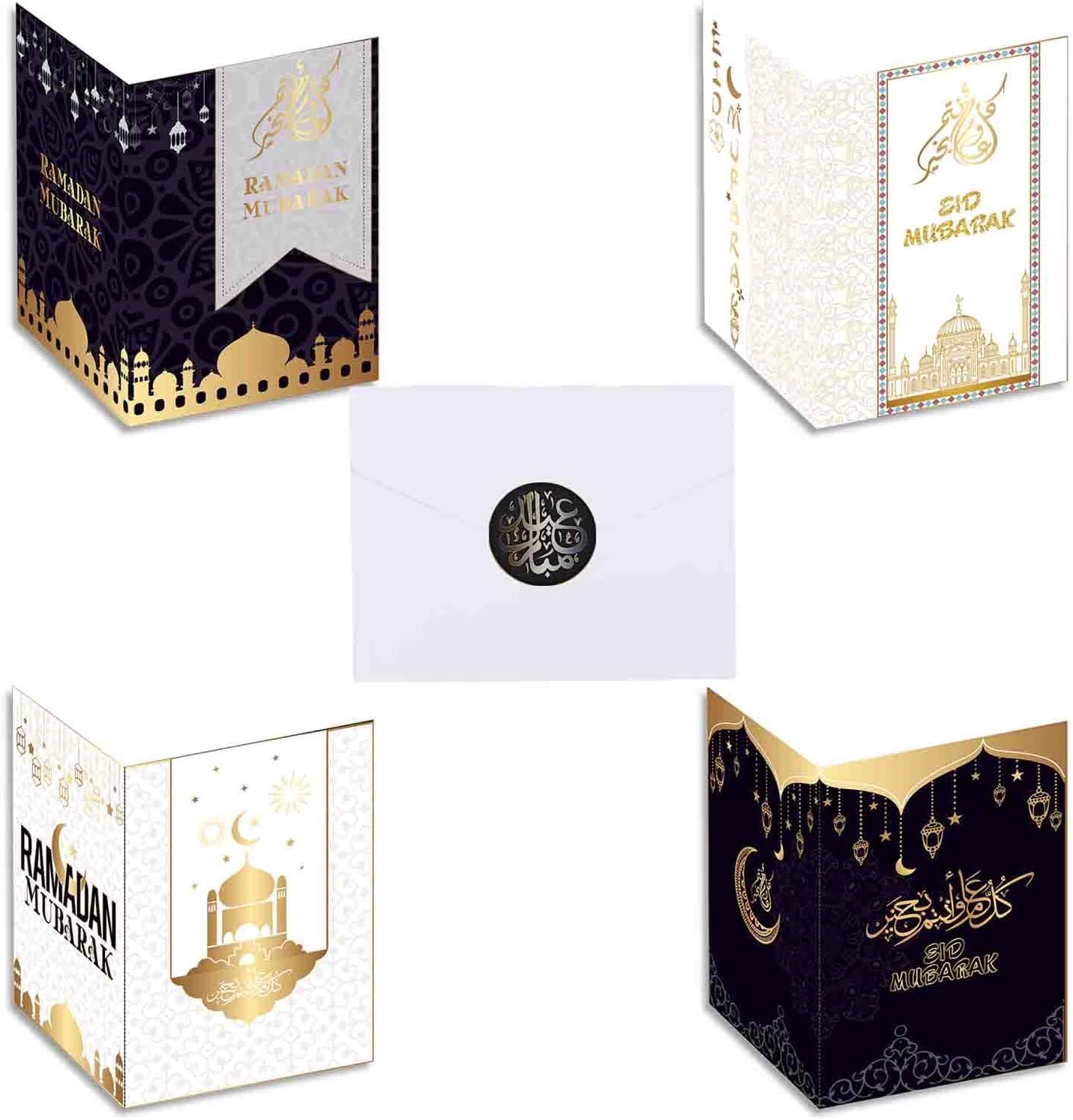 Amazon.com : KYMY Ramadan Mubarak Greeting Cards (24pcs) with Envelopes ...