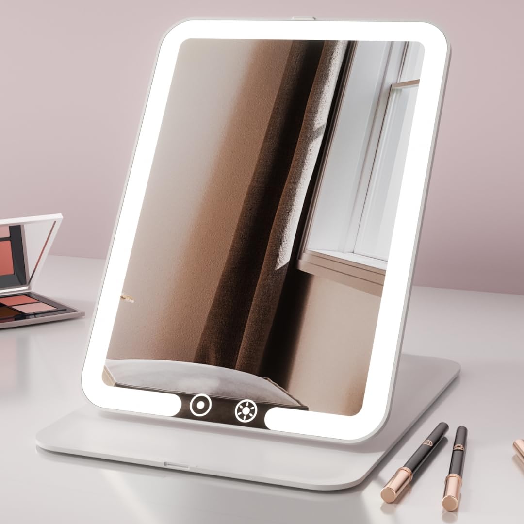 Fancii Rechargeable Travel Makeup Mirror with Bright LED Lights and 3 ...