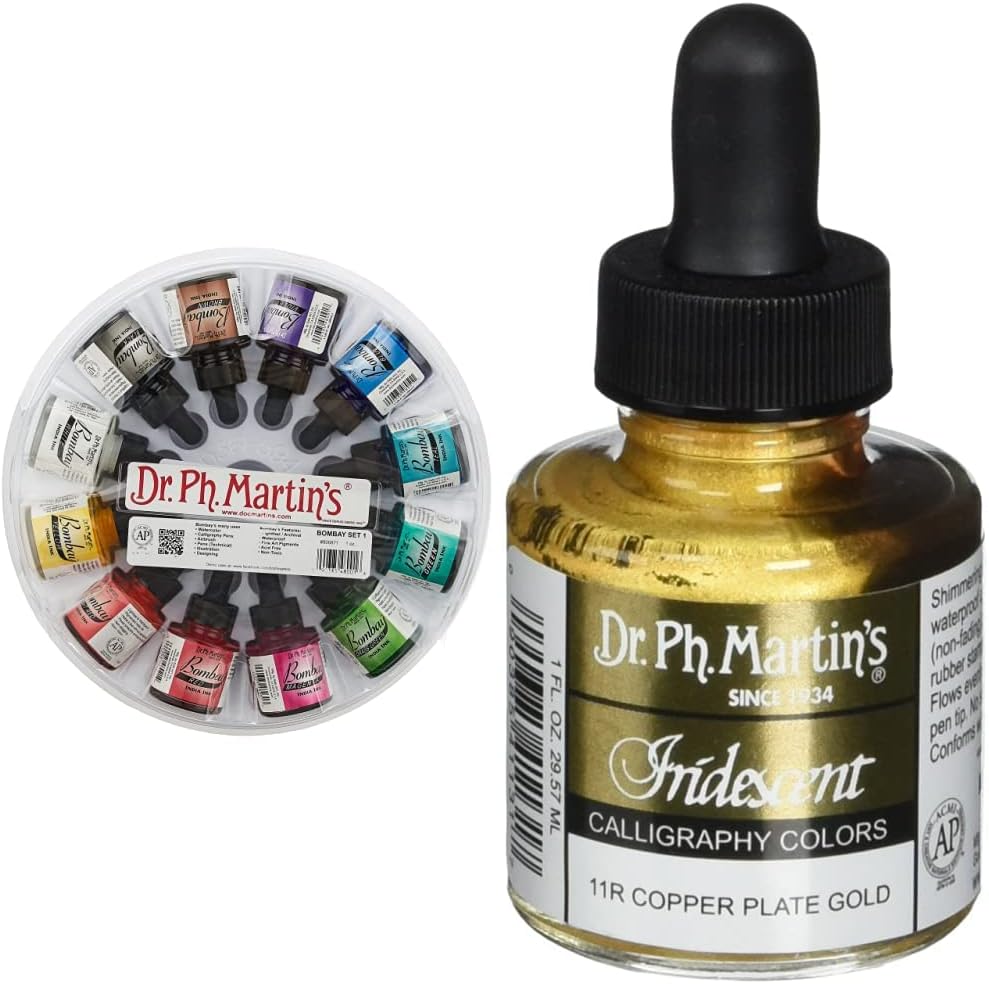 Amazon.com: Dr. Ph. Martin's Bombay India Ink (Set 1) Ink Set, 1.0 oz ...