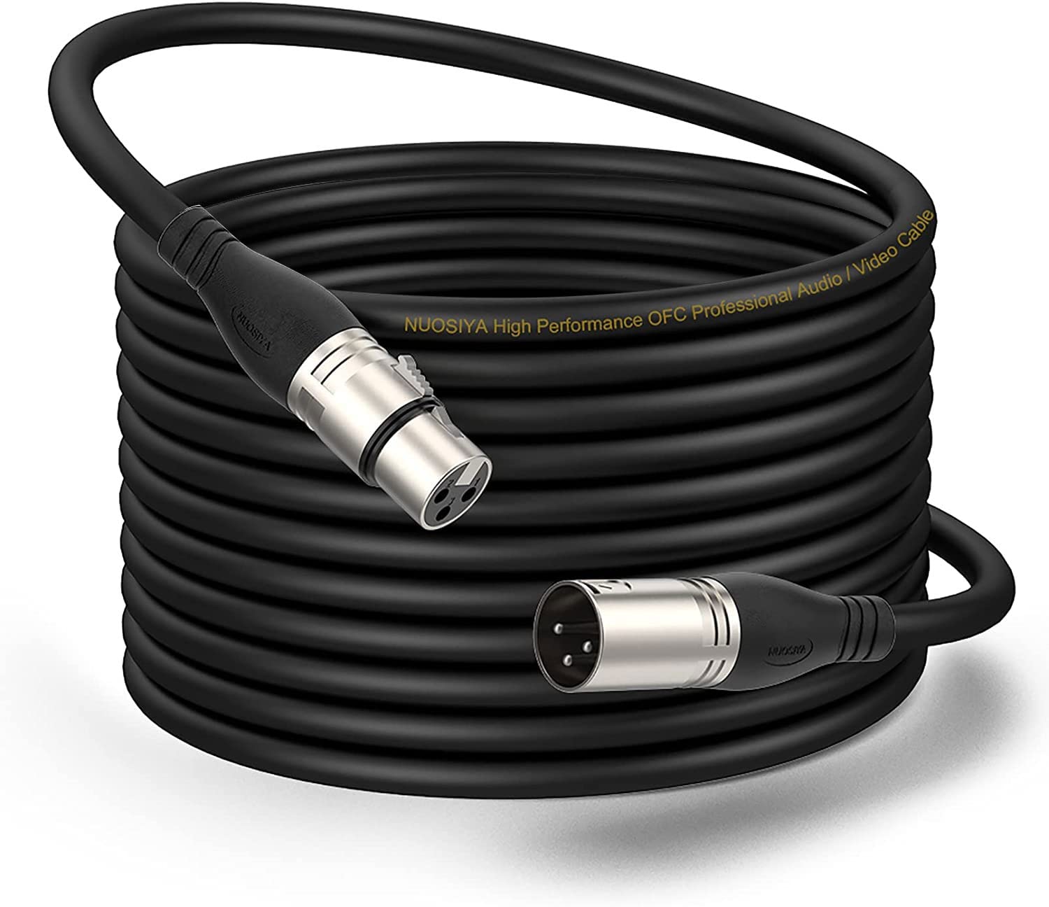 NUOSIYA XLR Cable 20m 1 Pack Balanced XLR Microphone Cable 3 pin XLR ...