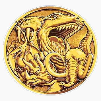 Amazon.com: Dino Coin Sticker Decal Size 5" : Toys & Games