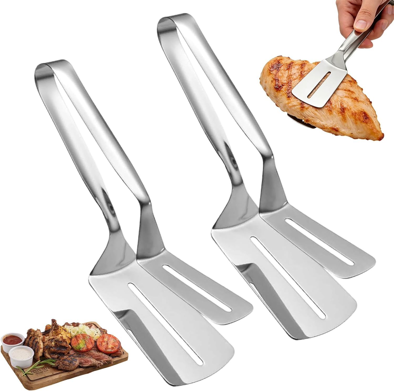 Amazon.com: 2Pcs Stainless Steel Grill Clamp, Anti-Scald Extended ...