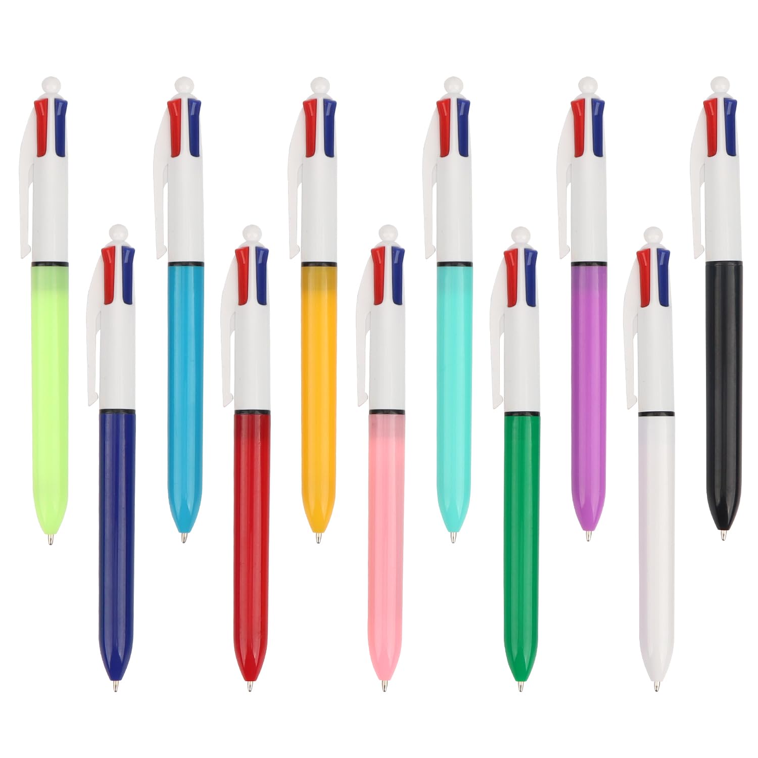 OWill 11 Pcs 4 Colour Pens,Multi Coloured Pens All in One,4-in-1 ...