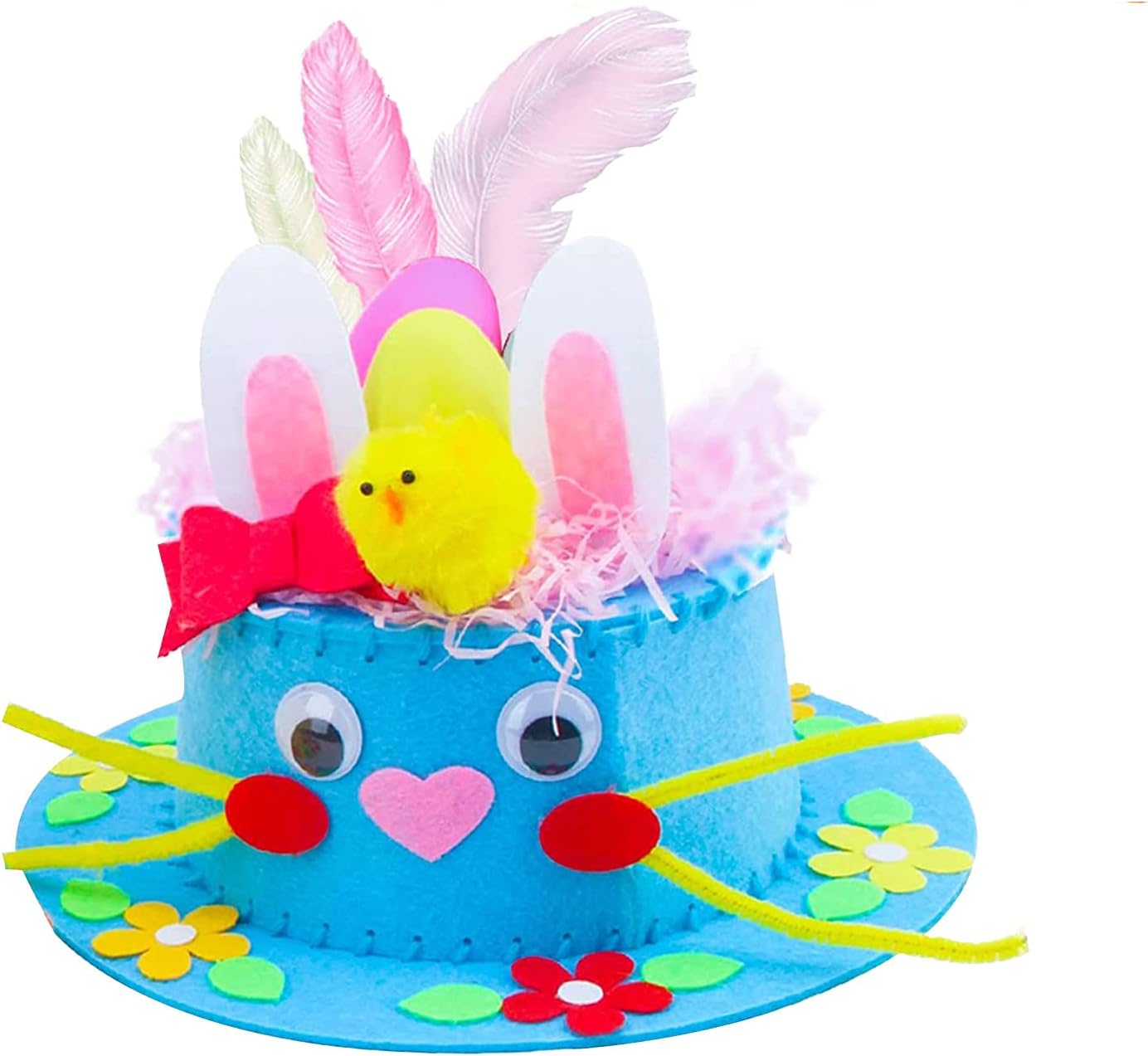 jeufun 1pcs Easter Bonnet Kit,DIY Easter Bonnet Set,Easter Felt Hat ...
