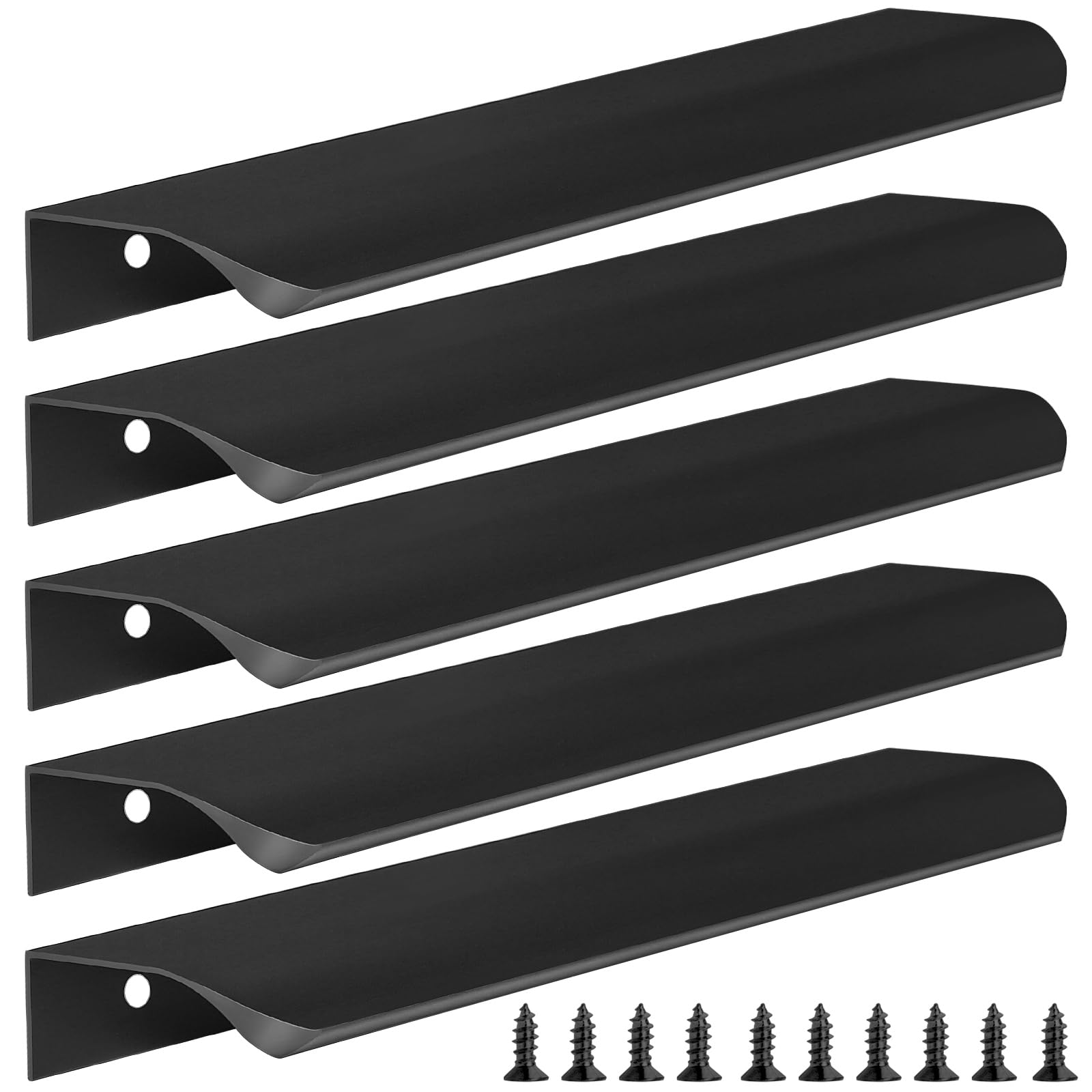 Snapklik.com : Malimali 5 Pack Black Finger Edge Pulls For Cabinets ...